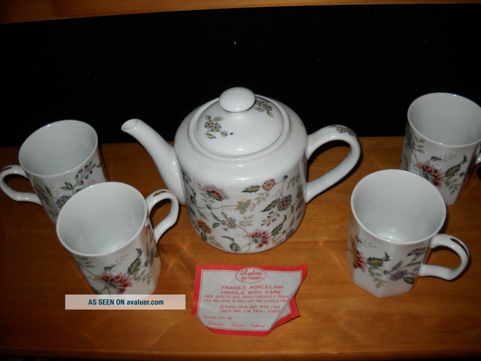 Andrea By Sadek BUCKINGHAM Tea Set Tea Pot & 4 Mugs | #4137285
