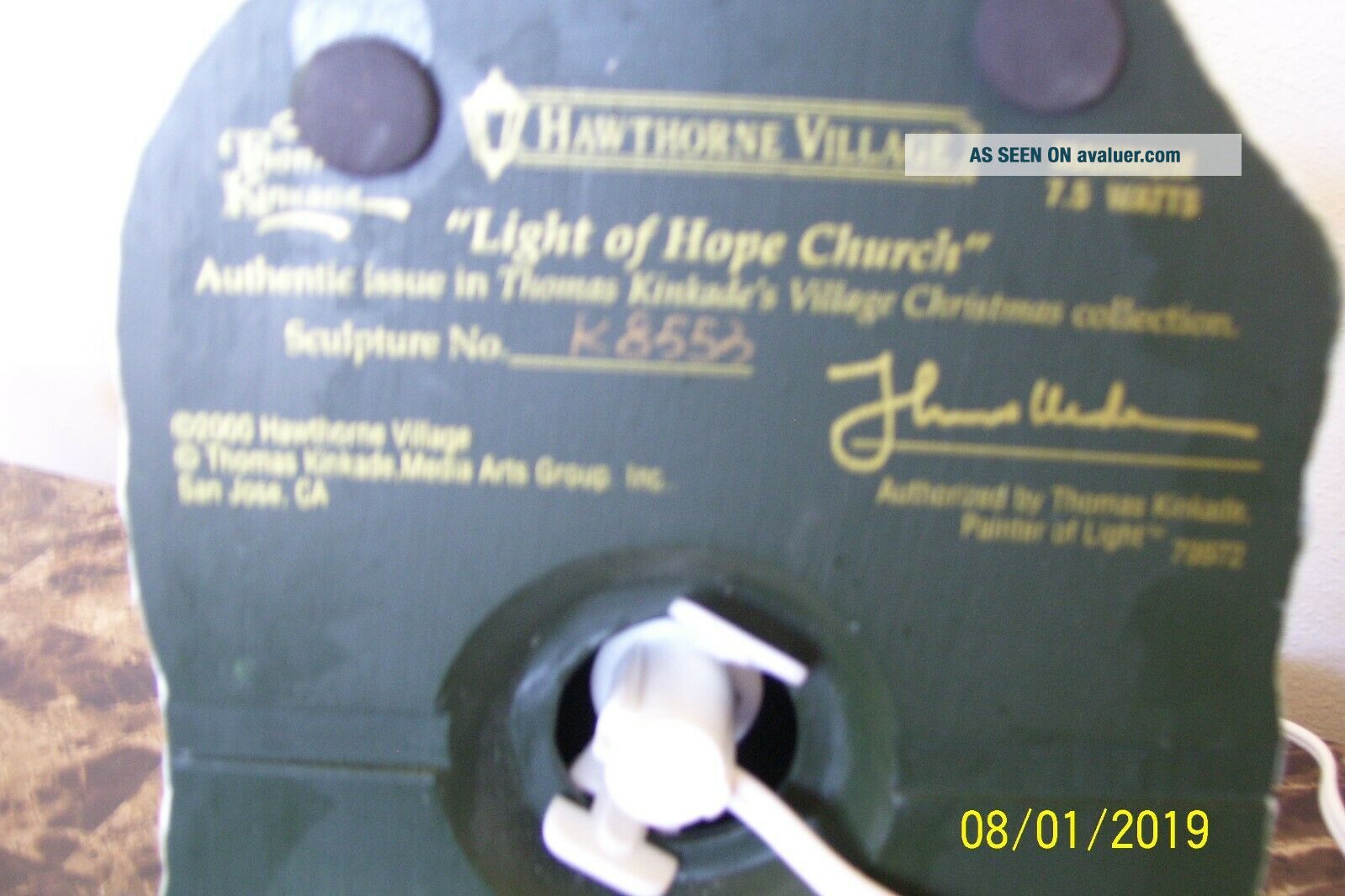 Thomas Kinkade Hawthorne Village Light Of Hope Church Christmas Pkg ...
