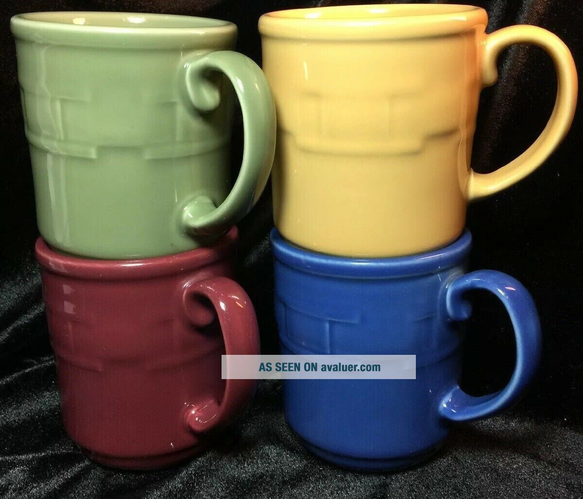 Longaberger Woven Traditions Coffee Mugs. Red, Blue Green And Yellow ...