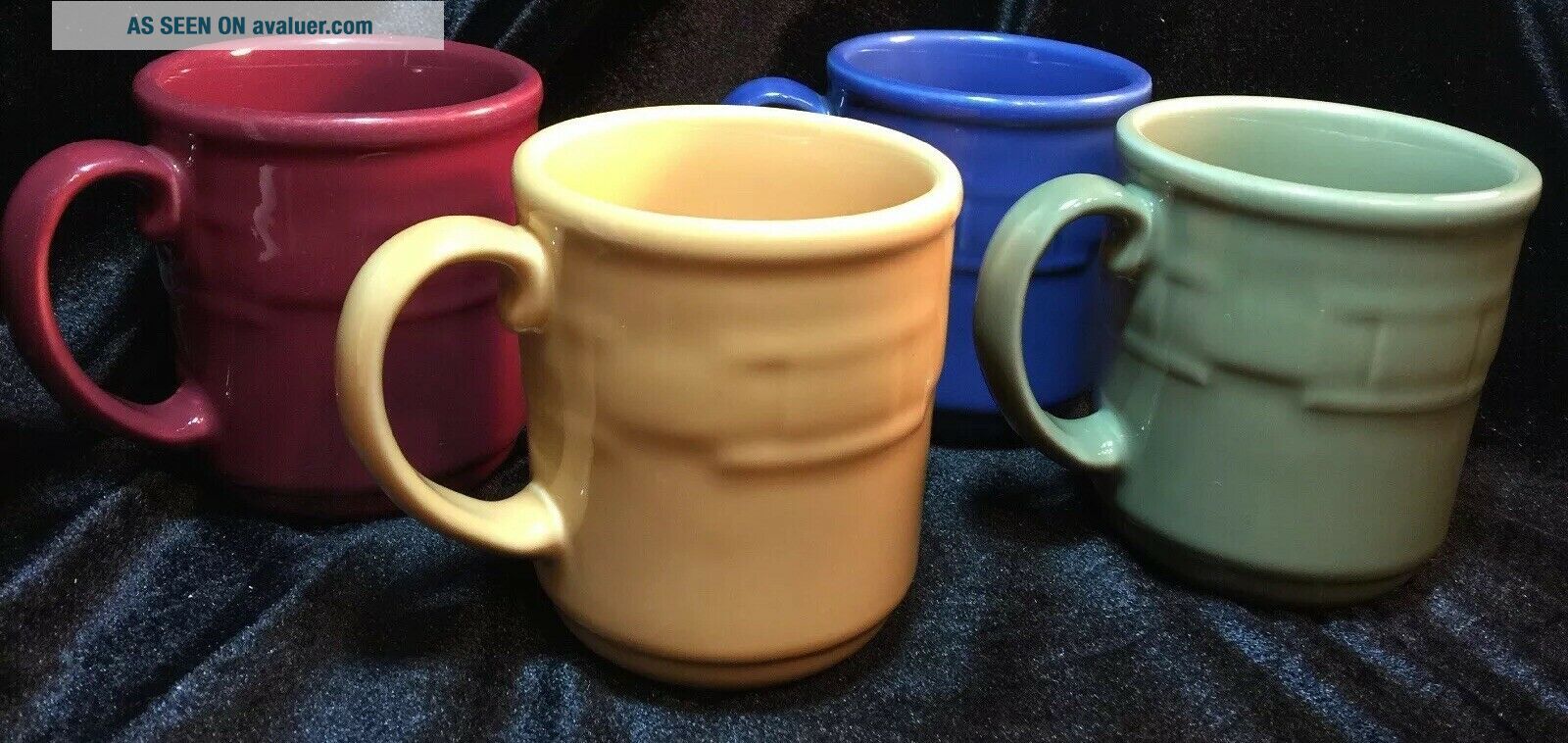 Longaberger Woven Traditions Coffee Mugs. Red, Blue Green And Yellow ...