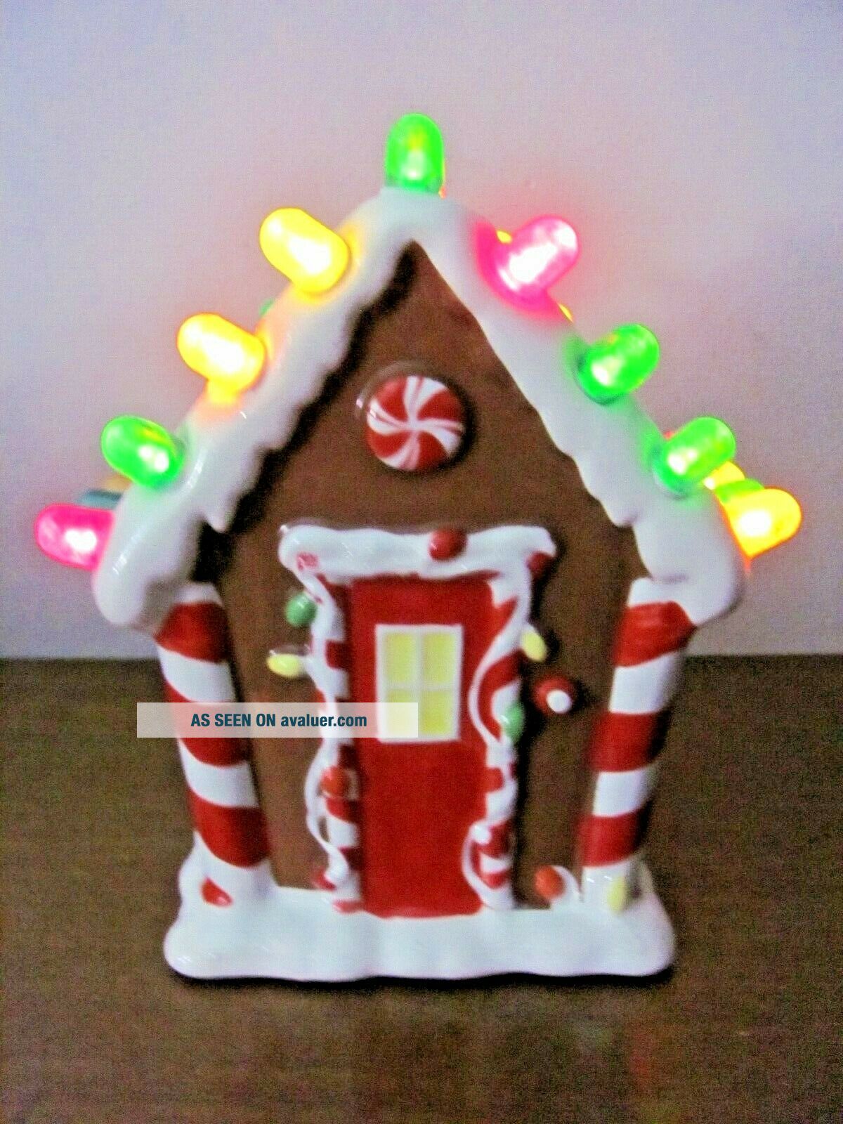 2008 HALLMARK CERAMIC GUM DROP GINGERBREAD HOUSE MUSICAL LIGHTS UP ...