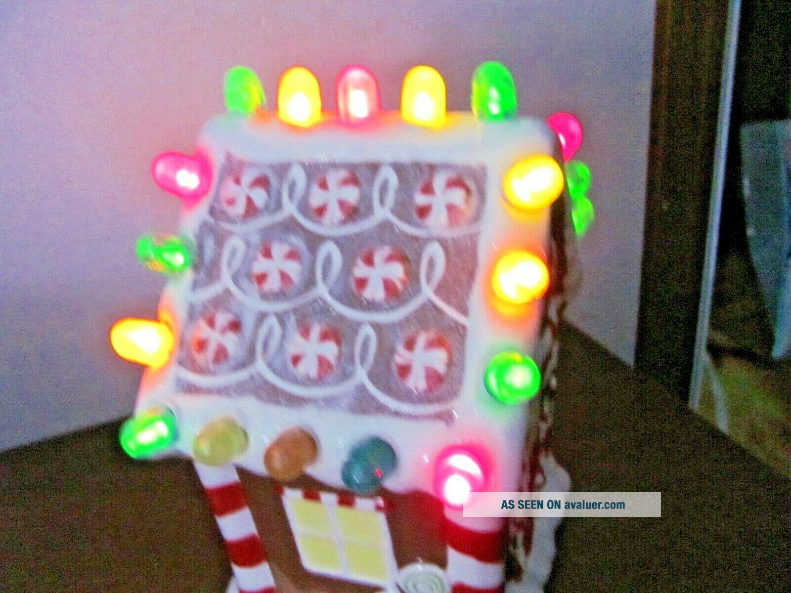 2008 HALLMARK CERAMIC GUM DROP GINGERBREAD HOUSE MUSICAL LIGHTS UP ...