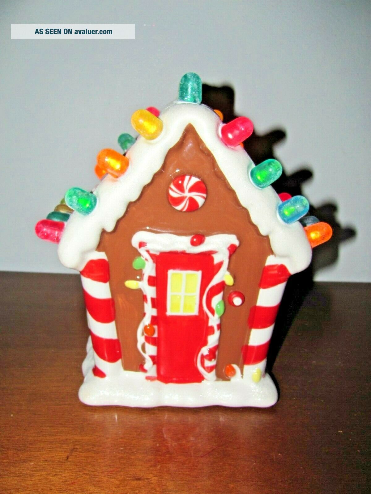 2008 HALLMARK CERAMIC GUM DROP GINGERBREAD HOUSE MUSICAL LIGHTS UP ...