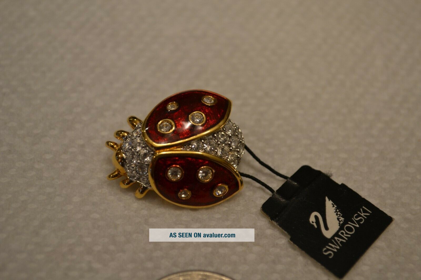 Swarovski Crystal And Enamel Ladybug Brooch | #4160100