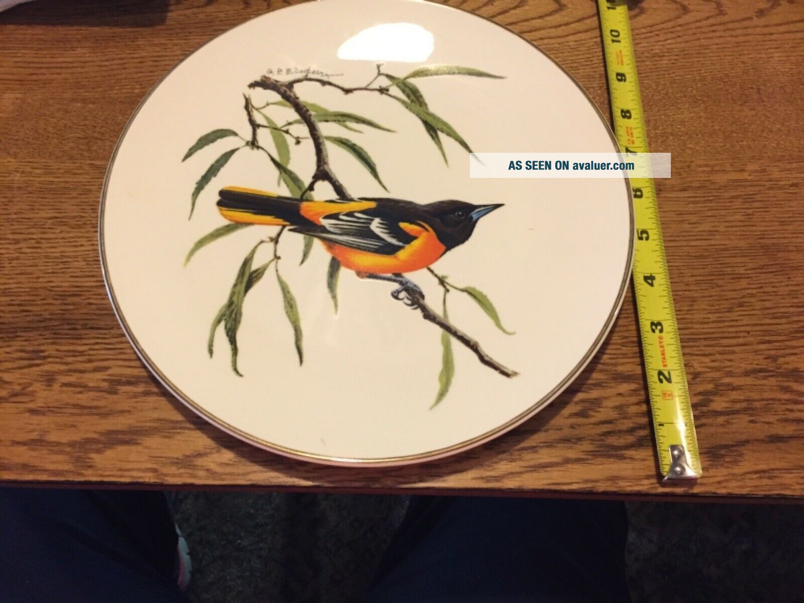 Avon Bird Plate BALTIMORE ORIOLE North American Songbird 1975 Rep ...