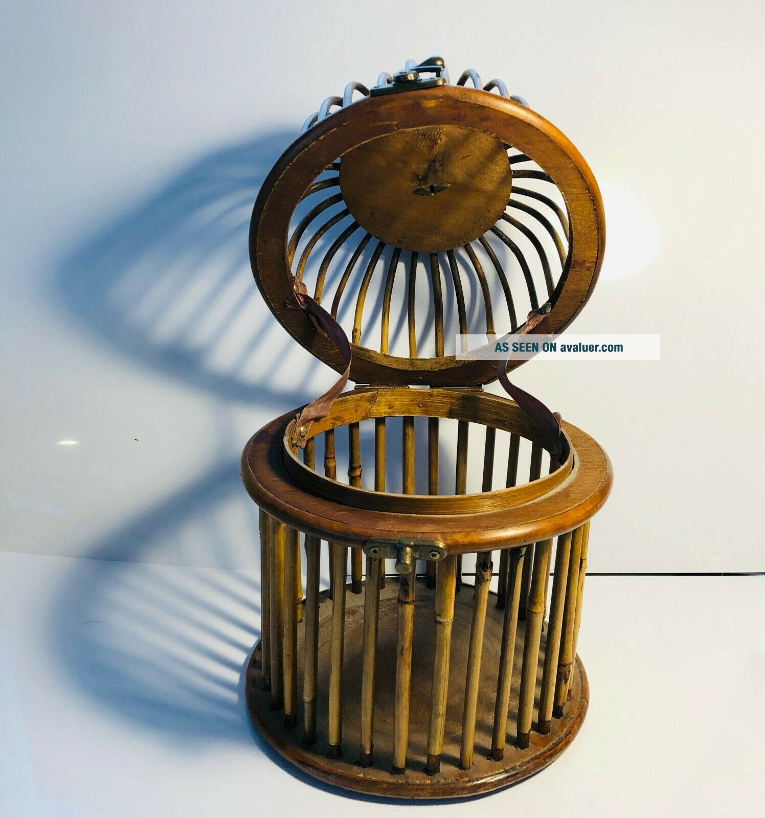 Bamboo And Hardwood Bird Cage. Hinged Top For Easy Access. Item | #4165583