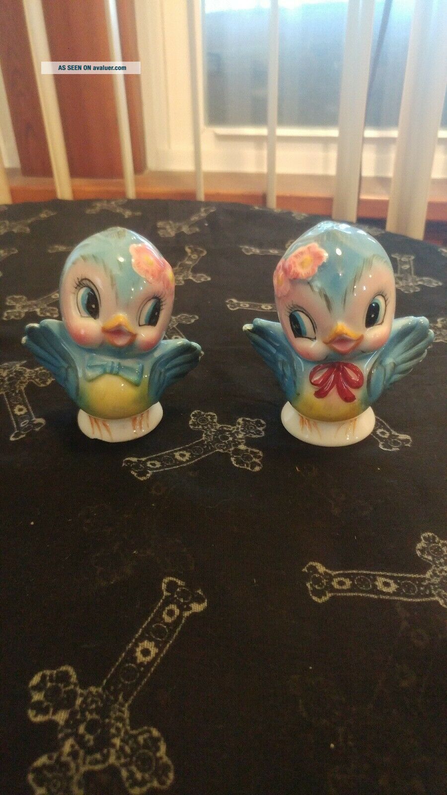 VINTAGE 1950 ' S LEFTON BLUE BIRD SALT AND PEPPER SHAKERS FIGURINES ...