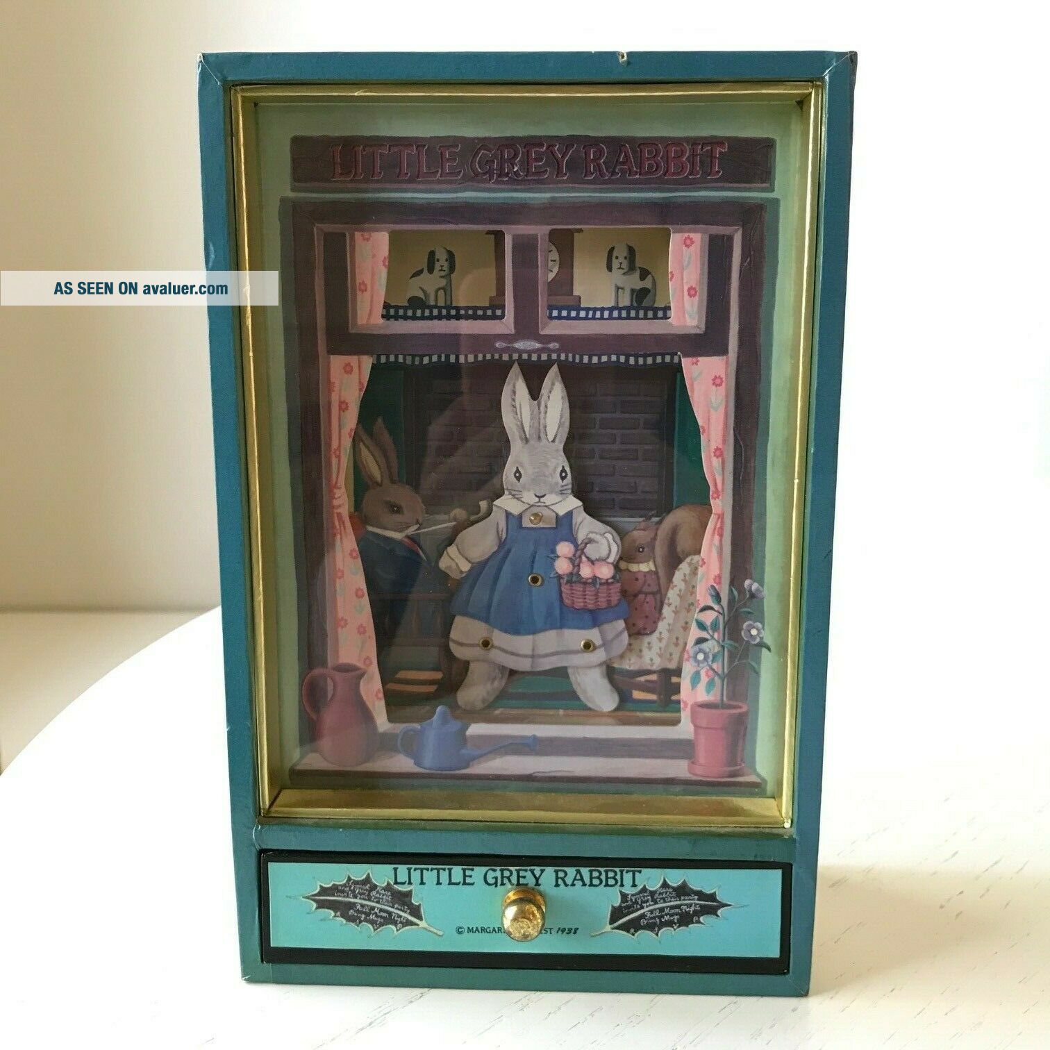 Vintage Margaret Tempest Little Grey Rabbit Animated Dancing Music Box ...