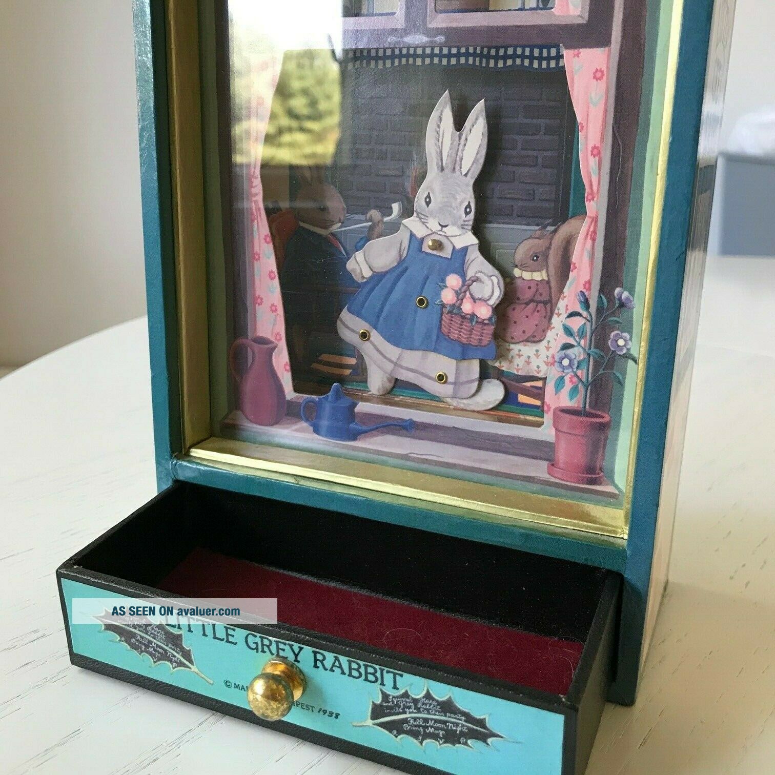 Vintage Margaret Tempest Little Grey Rabbit Animated Dancing Music Box ...