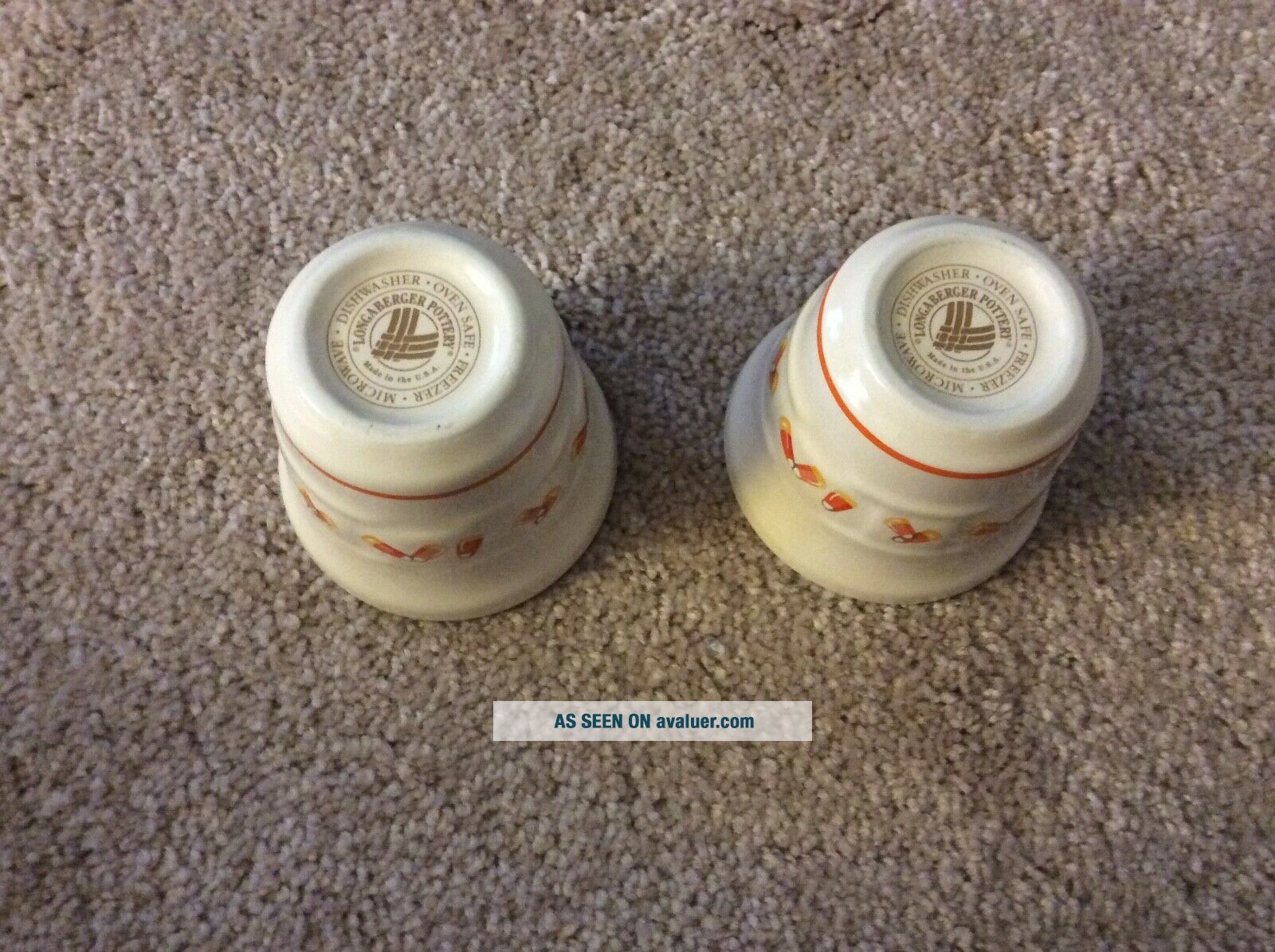 Longaberger 1999 Pottery Set Of 2 Candy Corn Votive Cups | #4168019