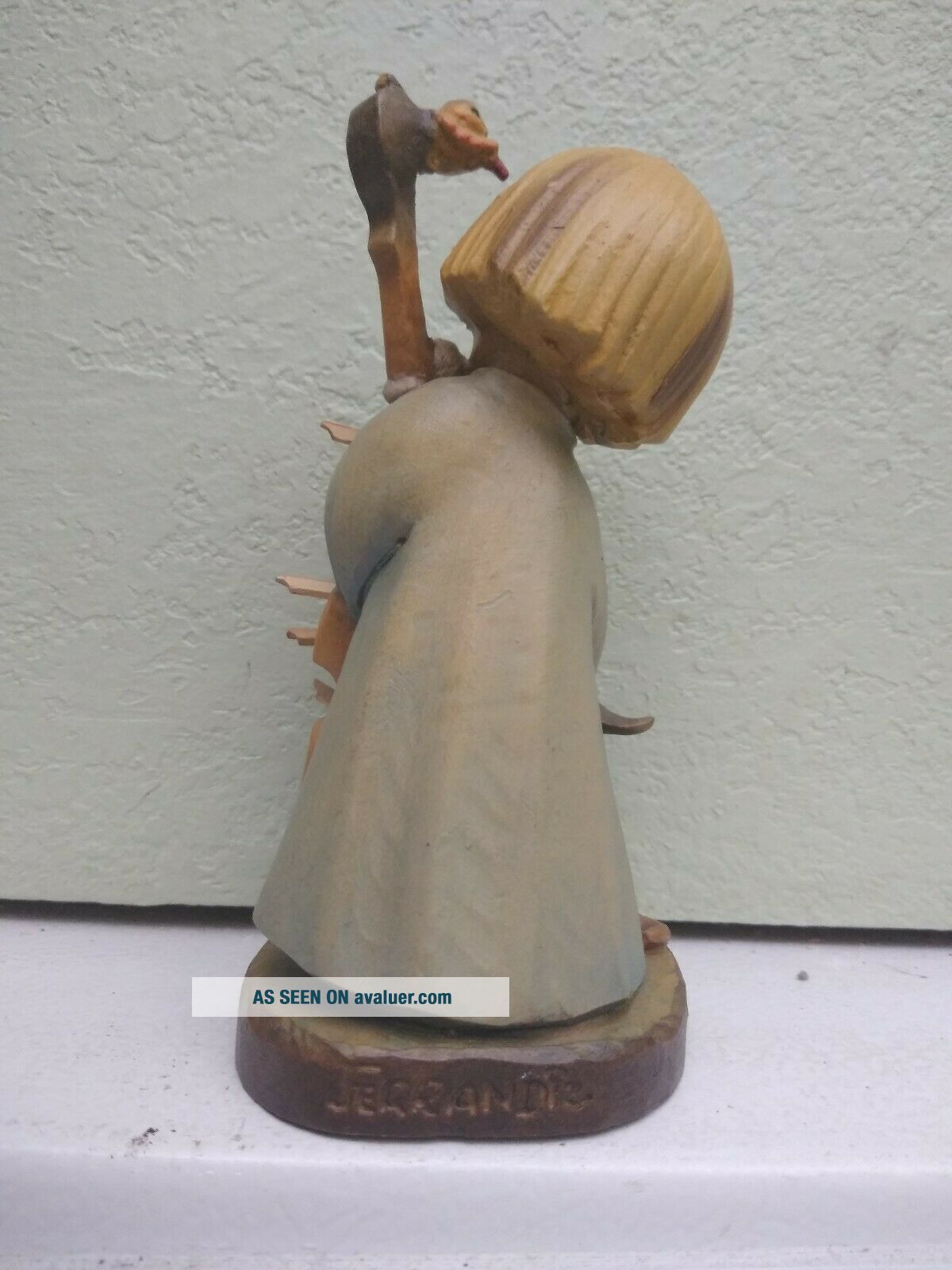 Anri Juan Ferrandiz Quintet 6 " Wood Carved Figurine Girl Playing Bass ...