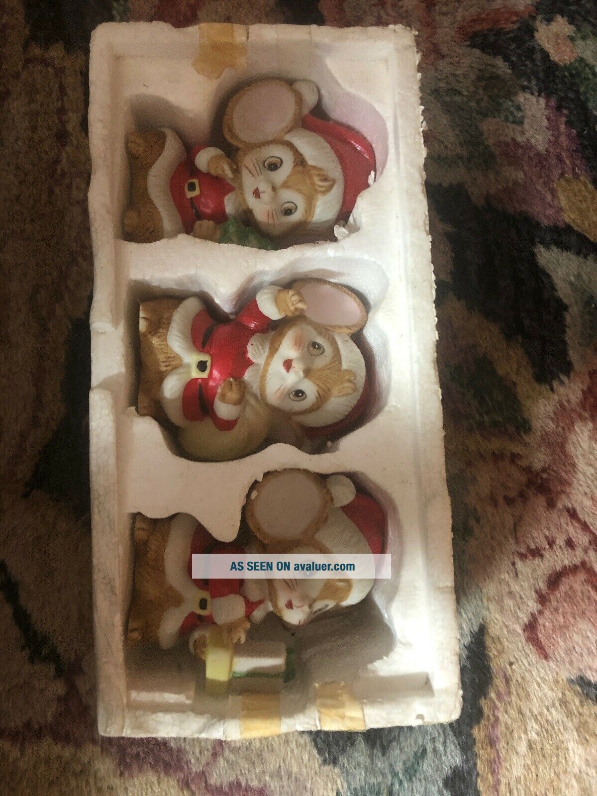 Vintage HOMCO Santa Mouse Ceramic Christmas Figurines Set Of 3 Mice ...