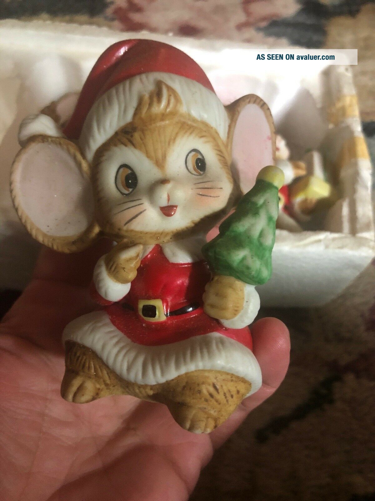 Vintage HOMCO Santa Mouse Ceramic Christmas Figurines Set Of 3 Mice ...