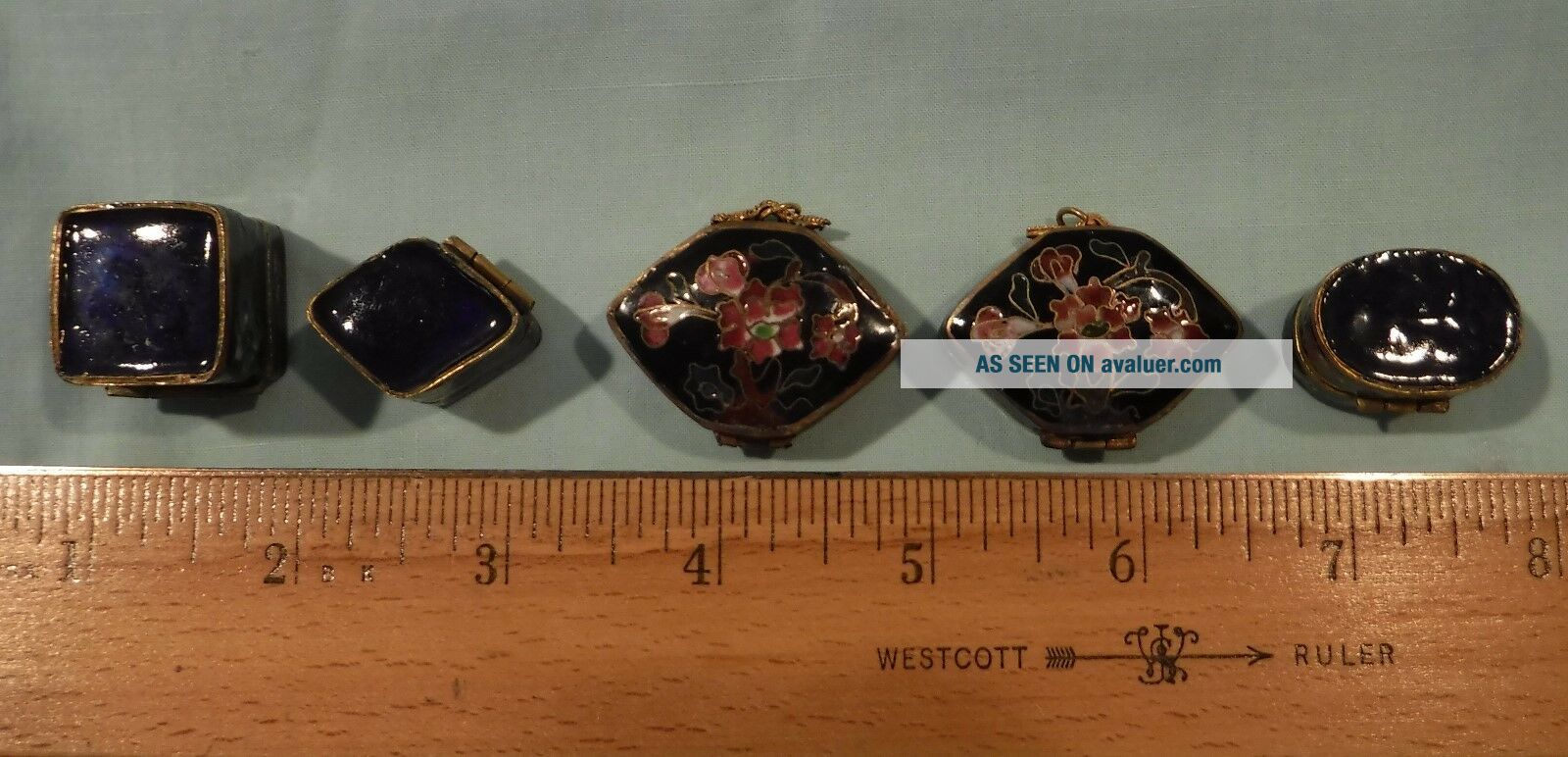 Vintage Trinket Pill Box - Misc. Shapes And Designs - 5 Boxes | #4214748