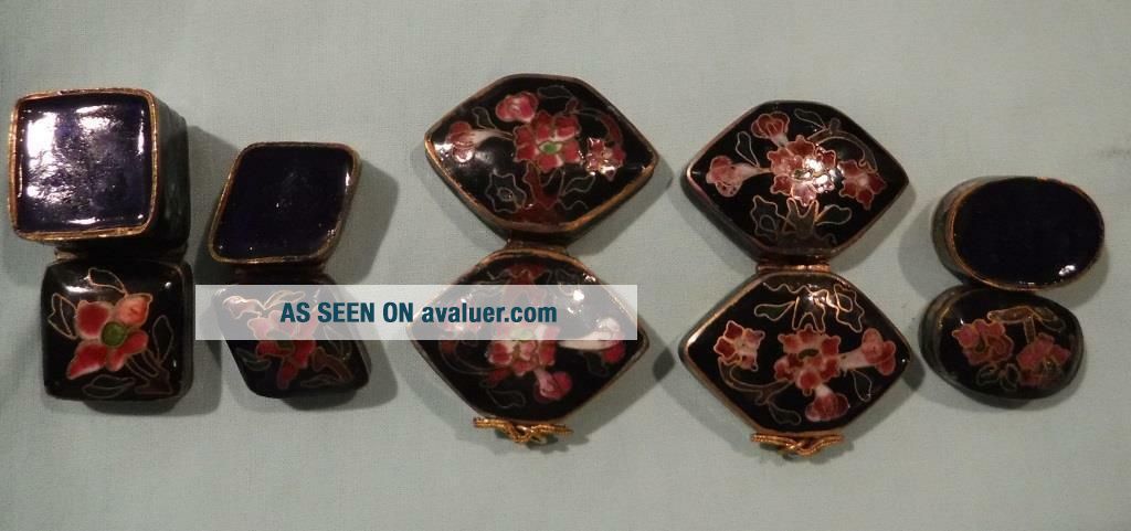 Vintage Trinket Pill Box - Misc. Shapes And Designs - 5 Boxes | #4214748