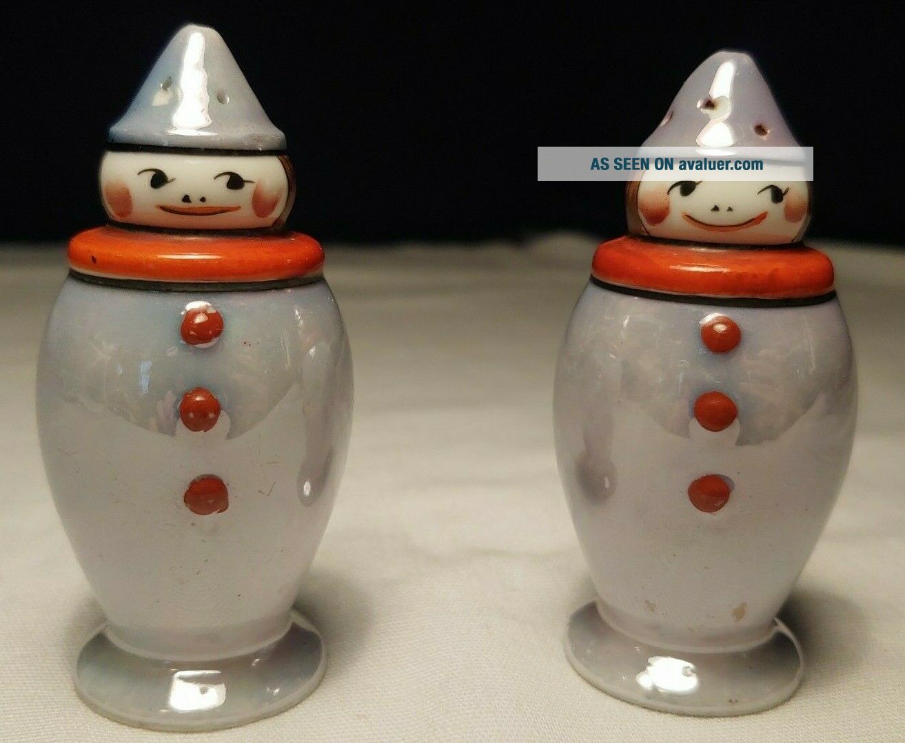 Set Pair Vintage Happy Circus Clown Salt And Pepper Shaker Made In ...