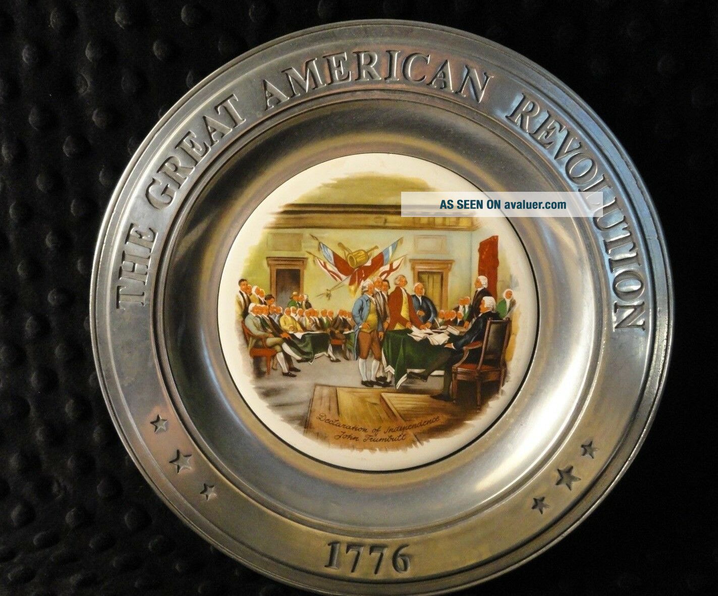 The Great American Revolution 1776 Pewter Plates Set Of 3 Canton Ohio ...