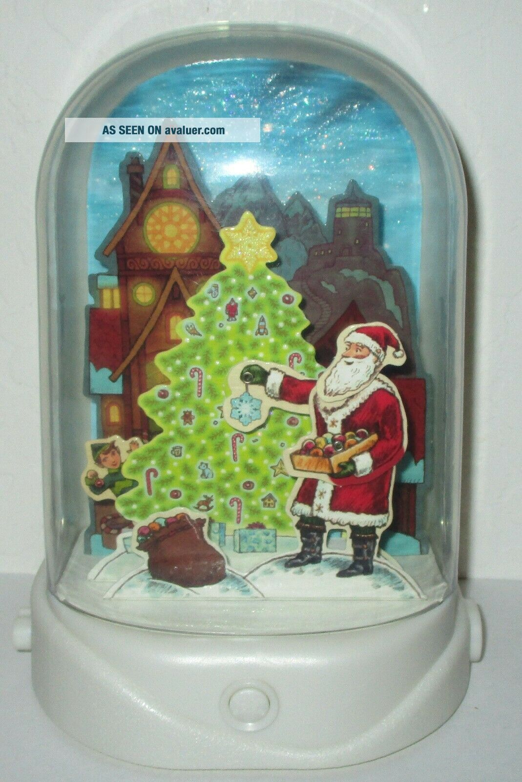 HALLMARK NORTH POLE LIGHT A MAGIC MUSICAL CHRISTMAS DOME SANTA TRIM THE ...
