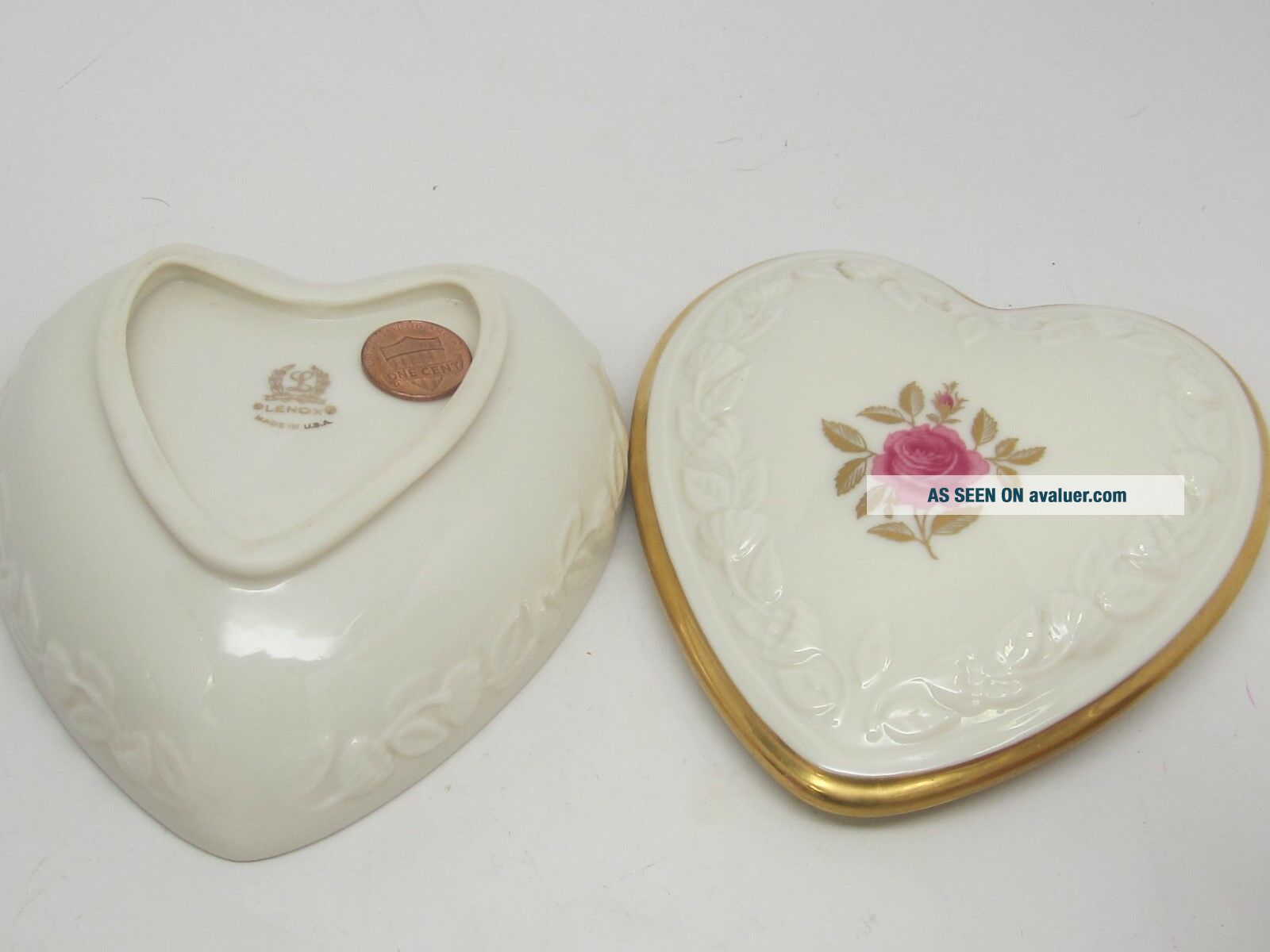Collectibles LENOX HEART SHAPE CANDY DISH With ROSES MADE In USA | #4250610