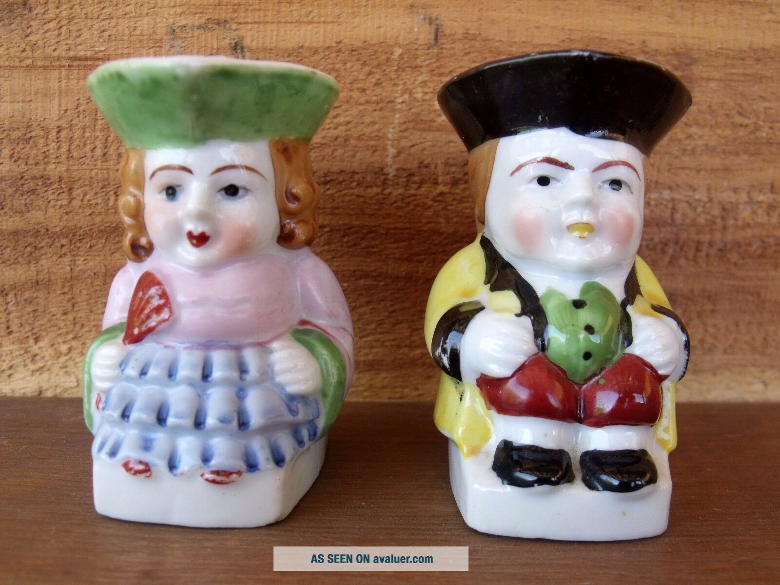 2 Vintage Miniature Toby Jugs Made In Occupied Japan Of A Man & Woman ...