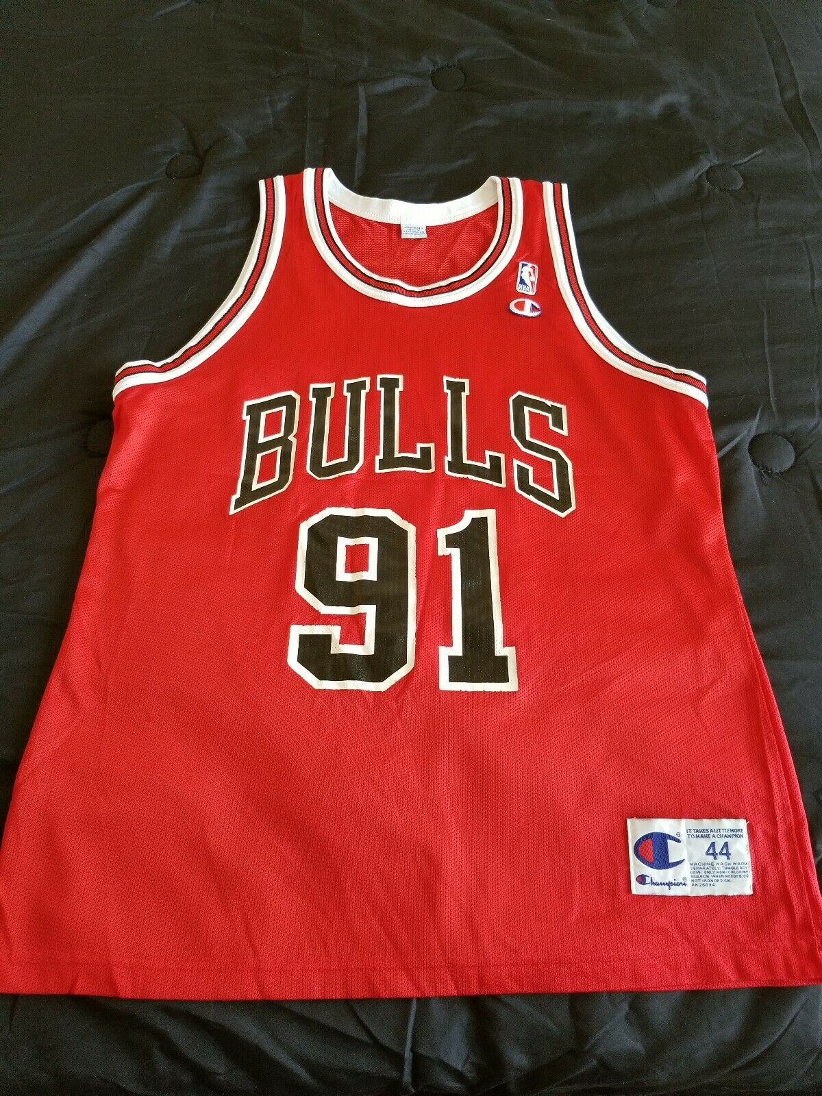 Vintage 90s Champion Chicago Bulls Dennis Rodman Red Size:44 Basketball ...