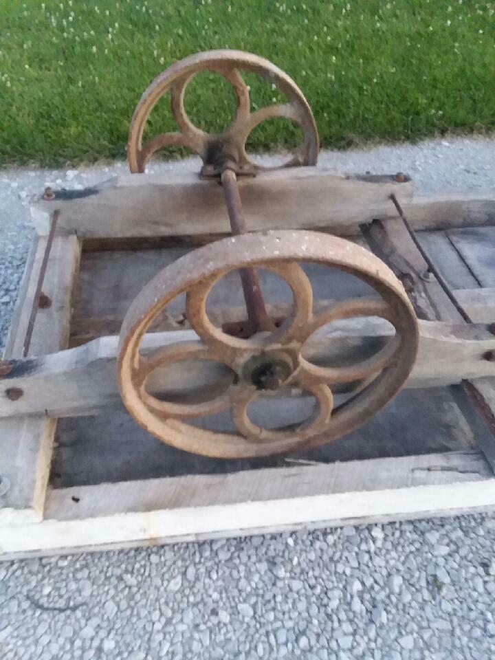 Antique Cast Iron Wheels Industrial Steampunk Hit Miss Engine Cart ...