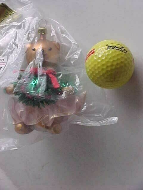 Vintage ITALY Blown GLASS Christmas Tree Ornament TEDDY BEAR In TUTU ...