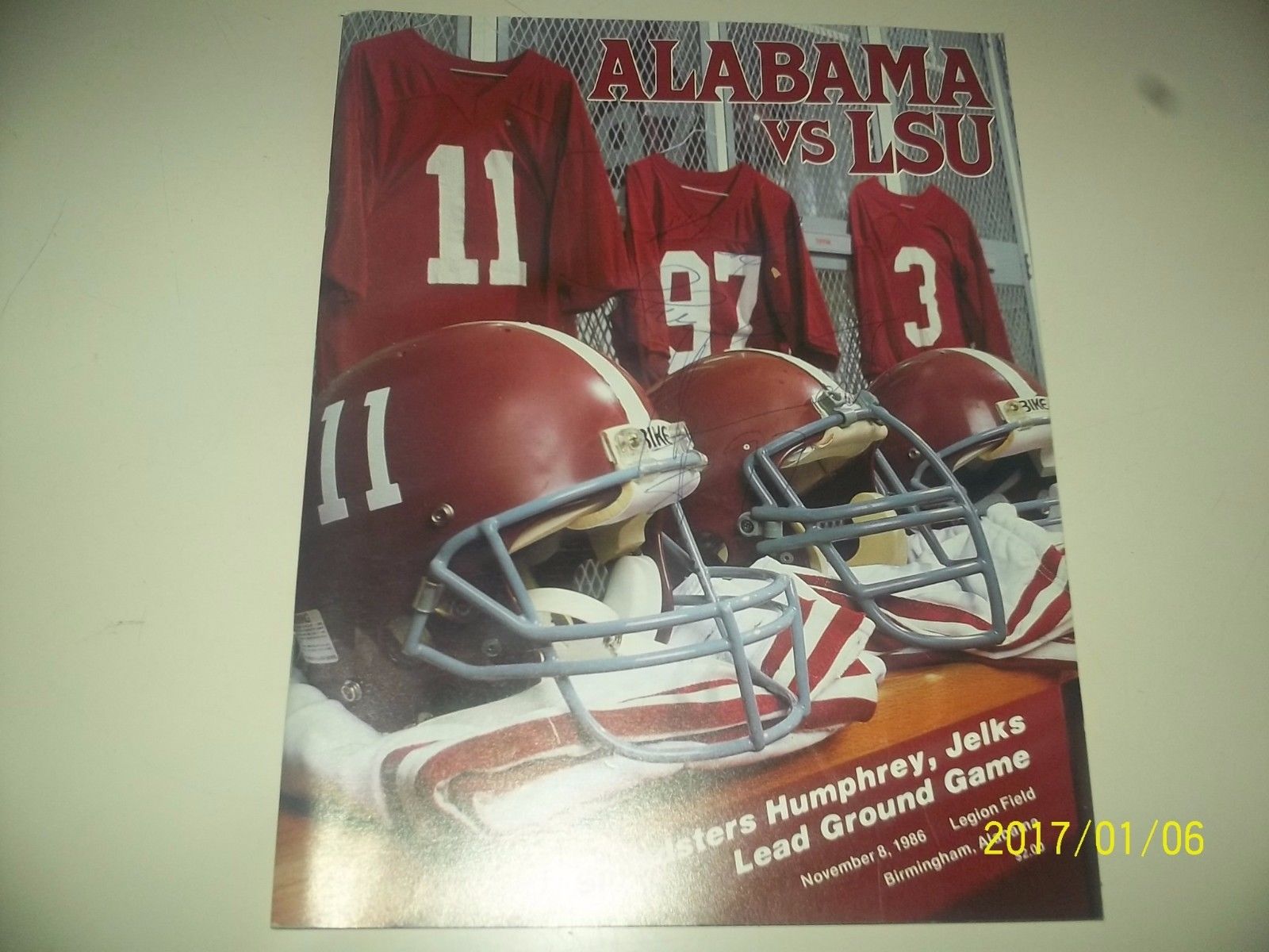 1986 Alabama Vs LSU Football Program AUTOGRAPHS Bennett - Shula - Van ...