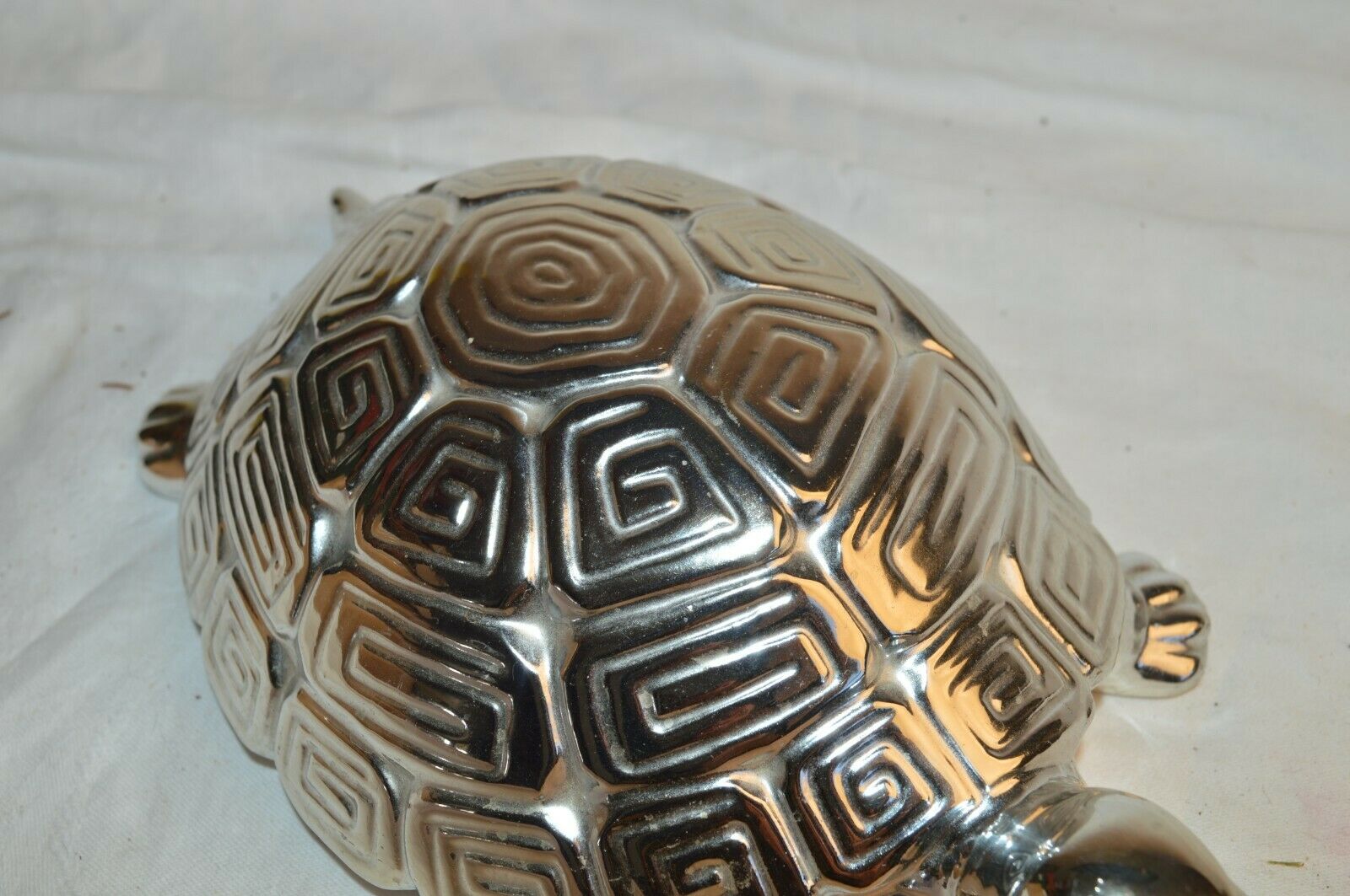 RARE VINTAGE GEORGES BRIARD SILVER TURTLE FIGURE GREEK KEY MID CENTURY ...