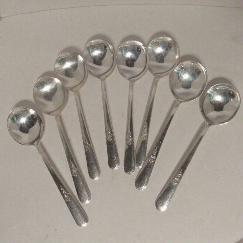 8 Gumbo Soup Spoons Round Holmes And Edwards Youth Pattern IS ...