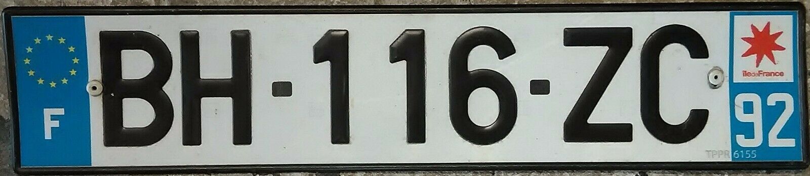 France License Plate From PARIS City Centre BH 116 ZC | #19184695
