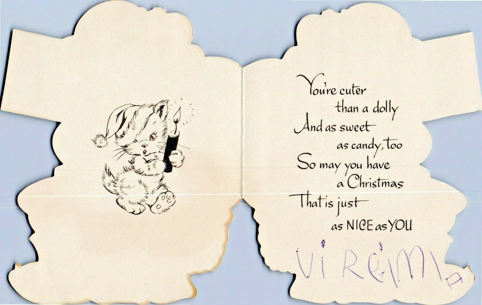 Hallmark Diecut Mod MCM Pixy Angel Pretty Girl Lady VTG Christmas ...