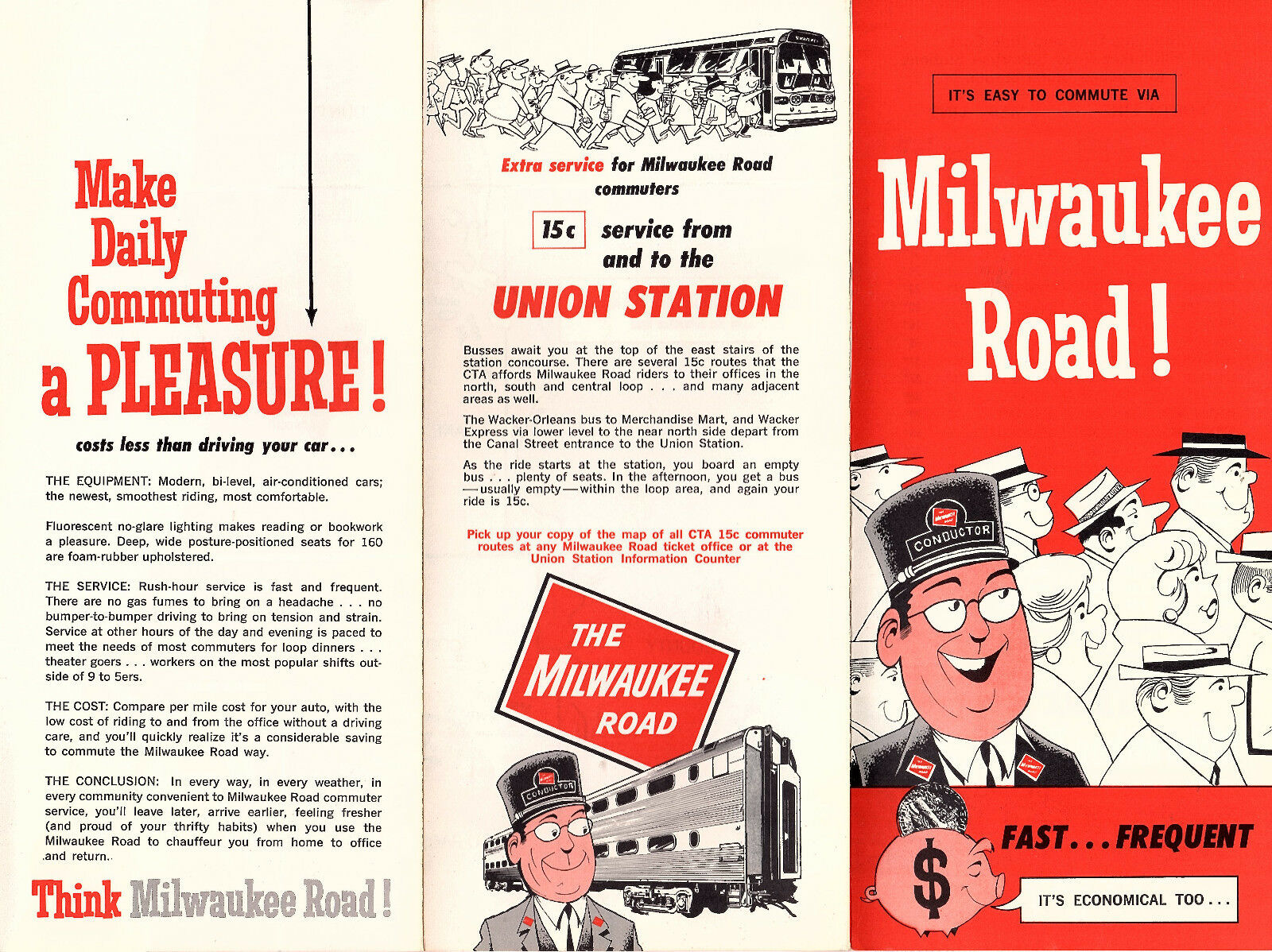 Milwaukee Road Vintage Pamphlet Commuting Services Chicago & Suburbs ...