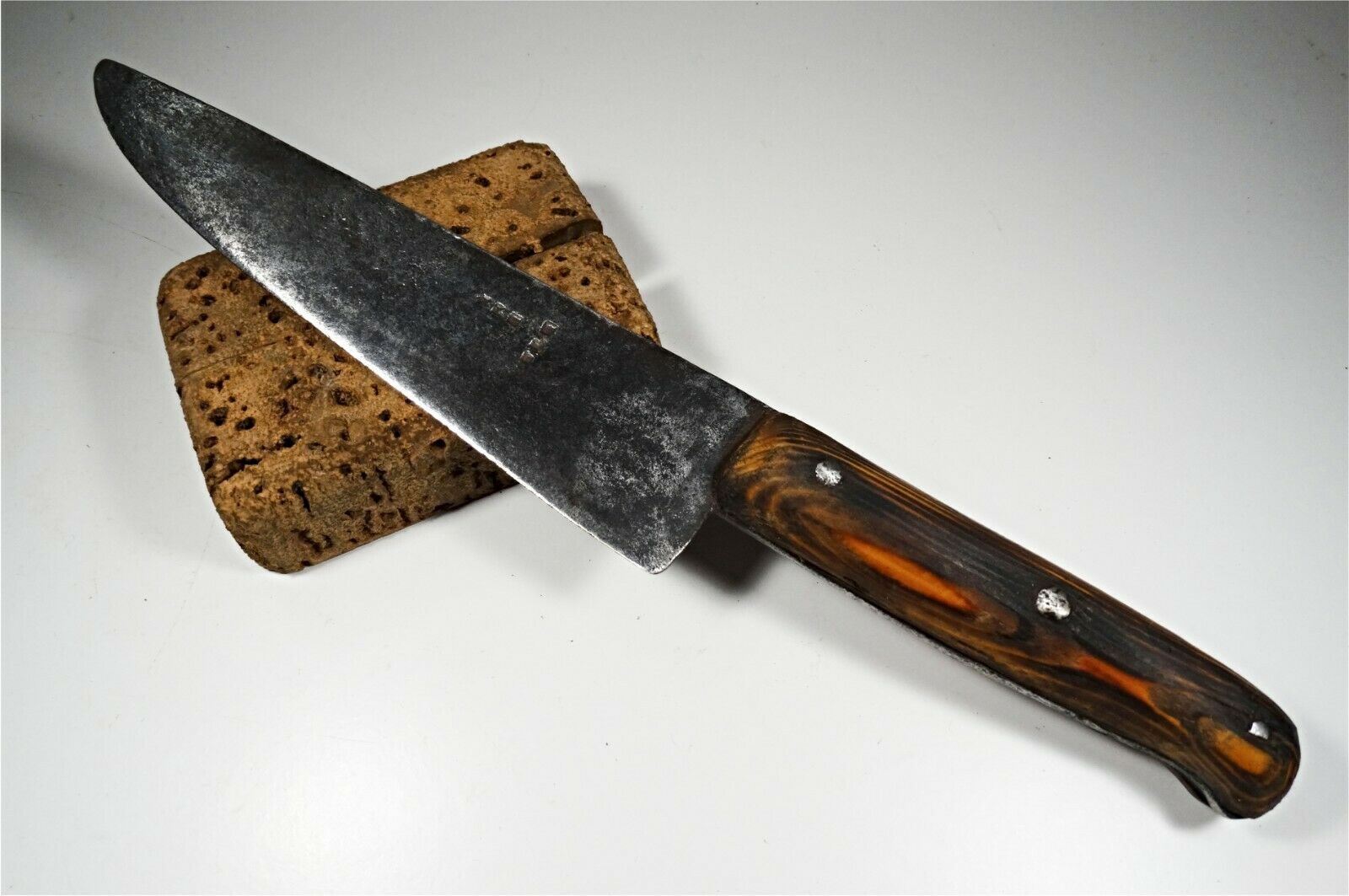 OLD CARBON STEEL CHEF KNIFE THIN FULLY MARKED ON THE BLADE ANTIQUE ...