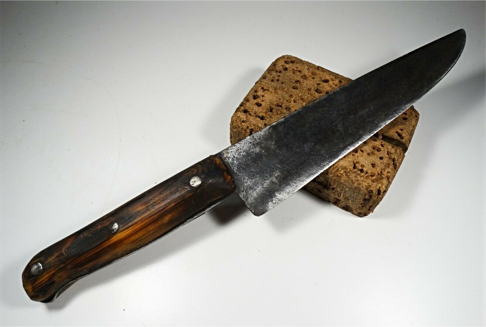 OLD CARBON STEEL CHEF KNIFE THIN FULLY MARKED ON THE BLADE ANTIQUE ...