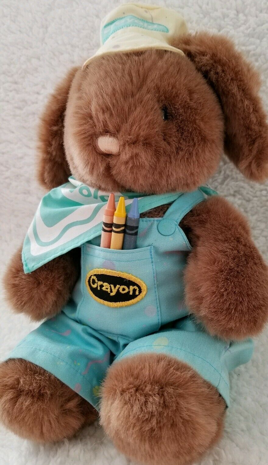 Vintage 1986 GUND Crayola Crayon Bunny Rabbit Brown Plush Stuffed RARE ...