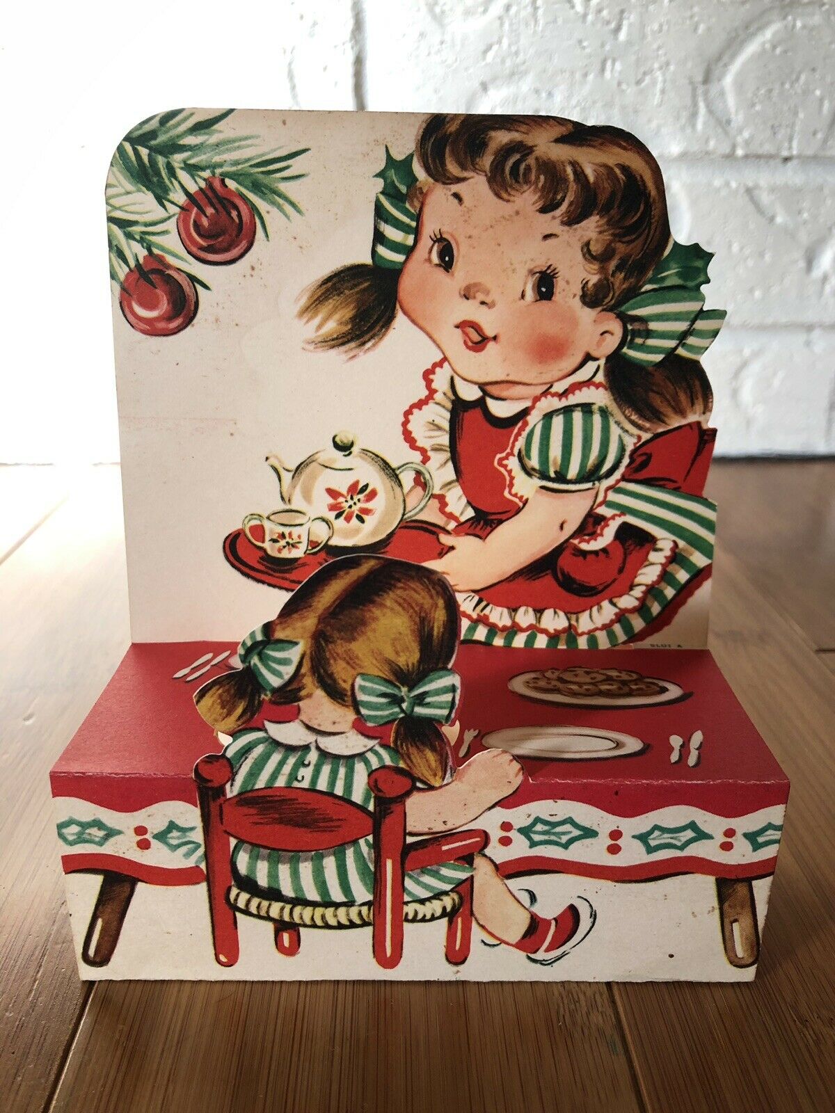 Vintage Die Cut Pop Up Christmas Card Set Of 4 Cards Each Different ...