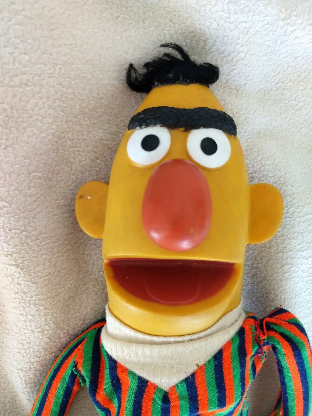 Vintage BERT Sesame Street Muppet Puppet Rubber Hands Furry Hair Cloth ...