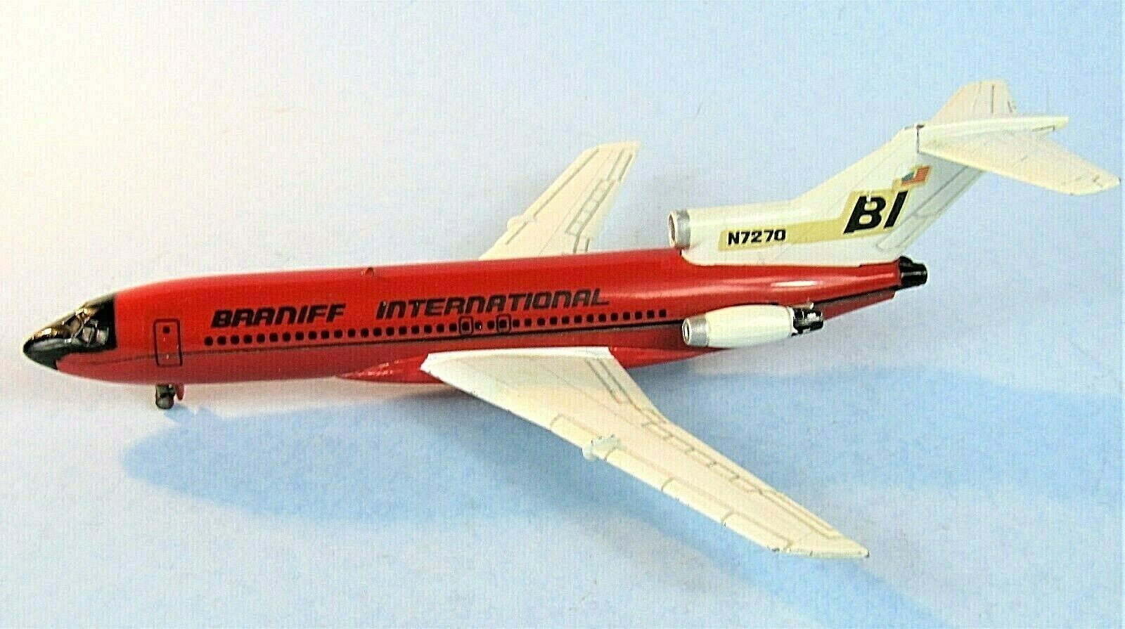 AERO MINI DIECAST METAL JET BRANIFF INTERNATIONAL AIRLINES BOEING 727 ...