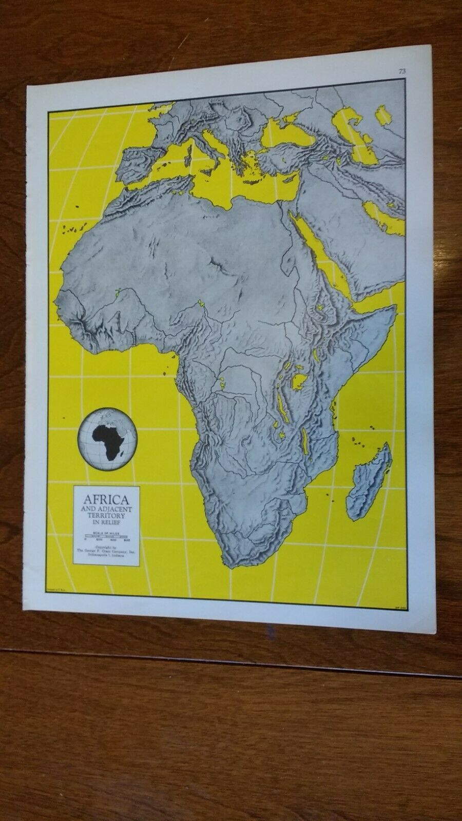 1961 Map Of Africa And Adjacent Territory In Relief | #19124130