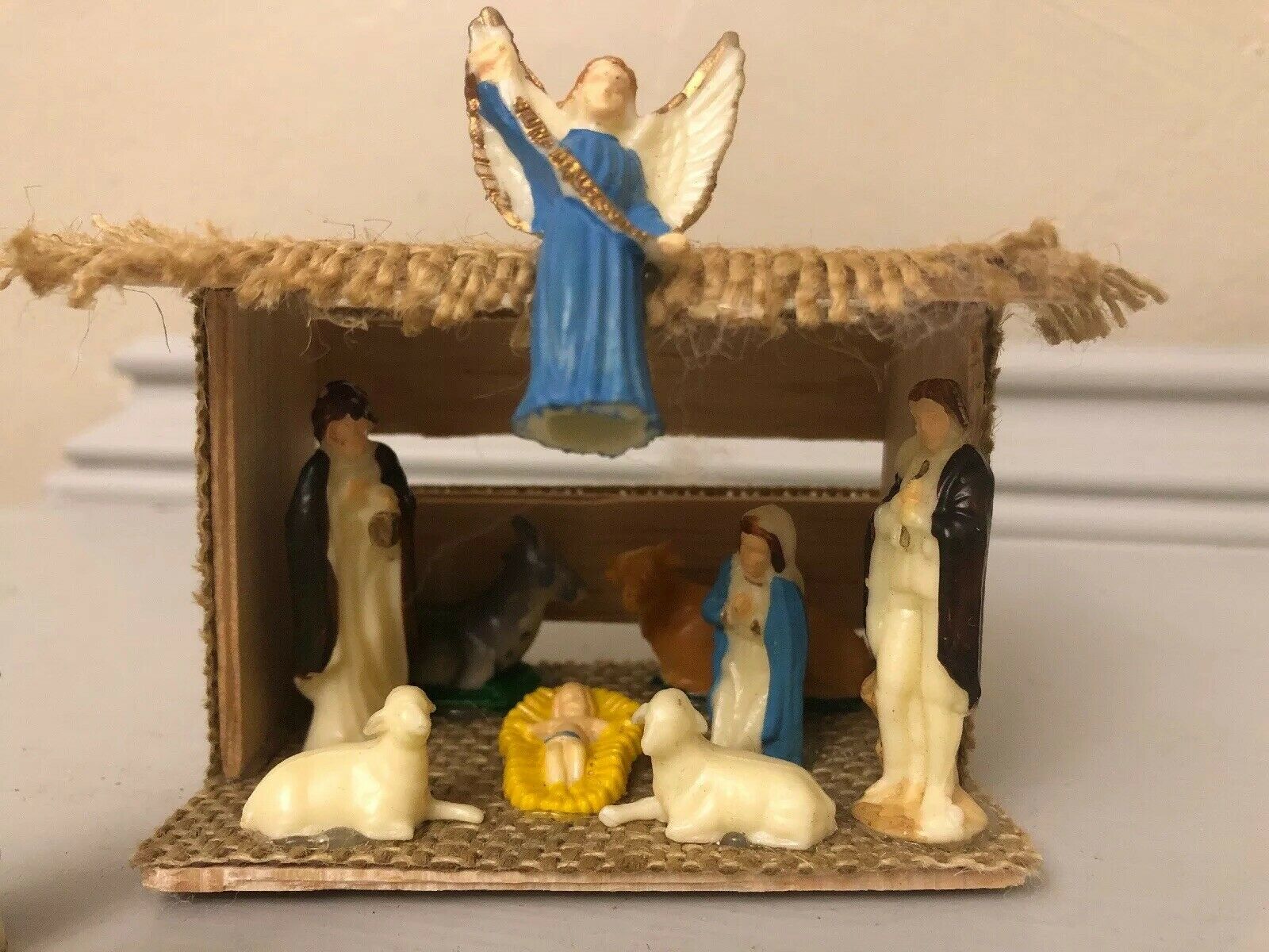 Vintage 6 Hard Plastic Miniature Nativity Figures Made In Hong Kong ...