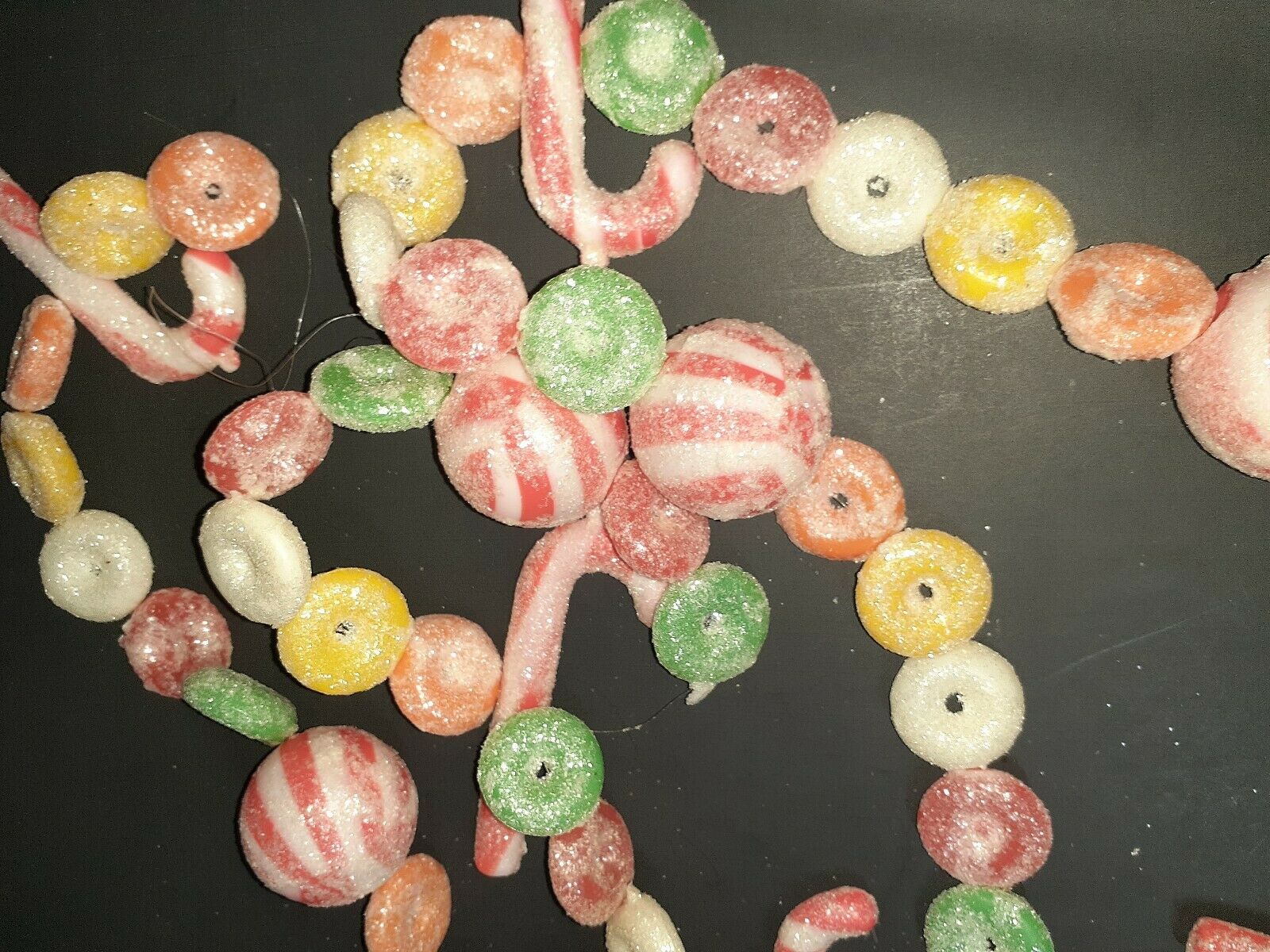 Vintage CANDY Coated Blow Mold Christmas Tree Garland 100 " Inch Candy ...