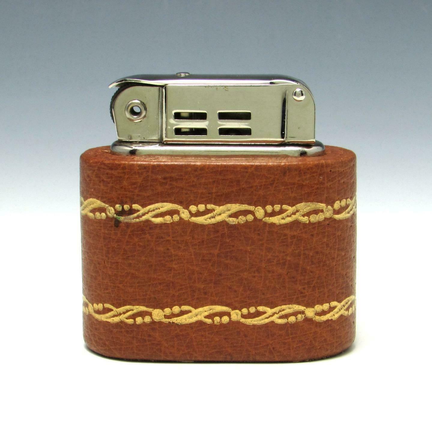 Vintage Beattie Jet Lighter Leather Wrap Base Desk Table Pipe Torch ...