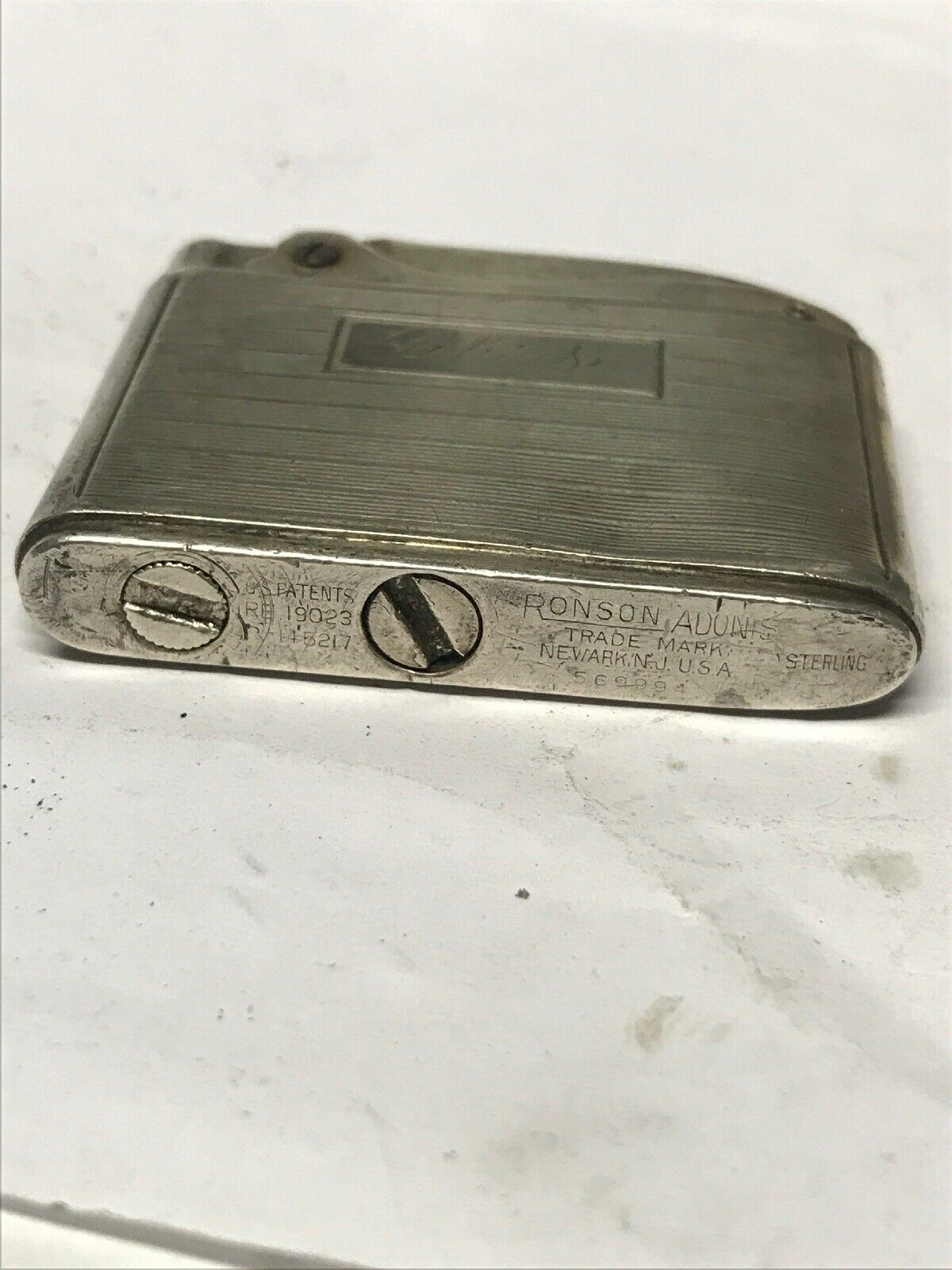 Vintage Ronson Adonis STERLING SILVER Petrol Cigarette Lighter | #19093566