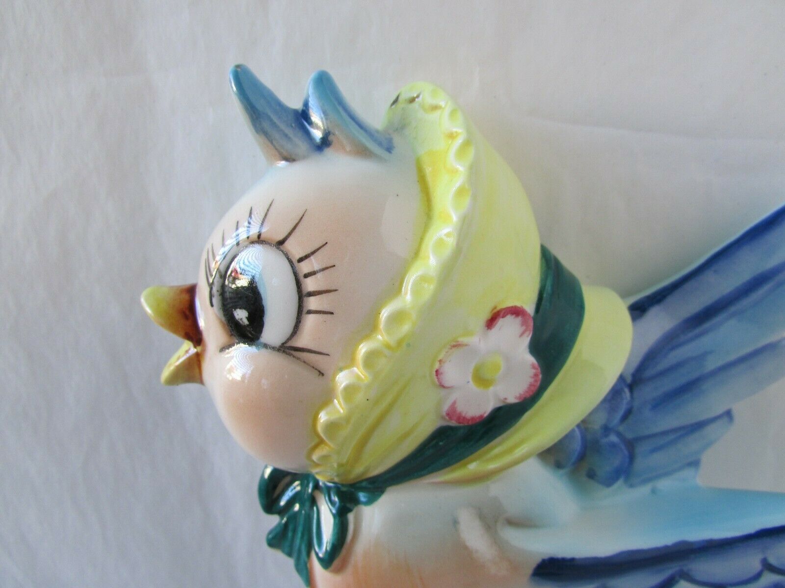 Vintage Lefton Whimsical Blue Bird With Bonnet Ceramic Wall Plaque Wall ...