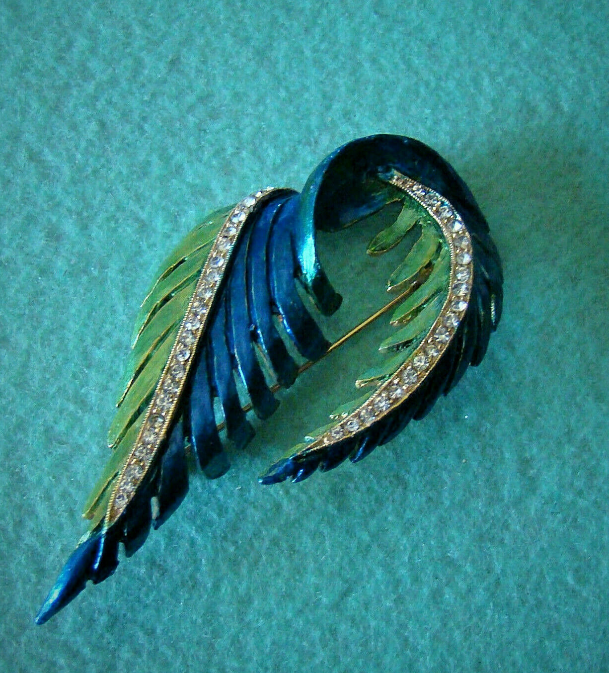 Rare Vintage Hattie Carnegie Signed Abstract Enamel Leaf Or Feather ...