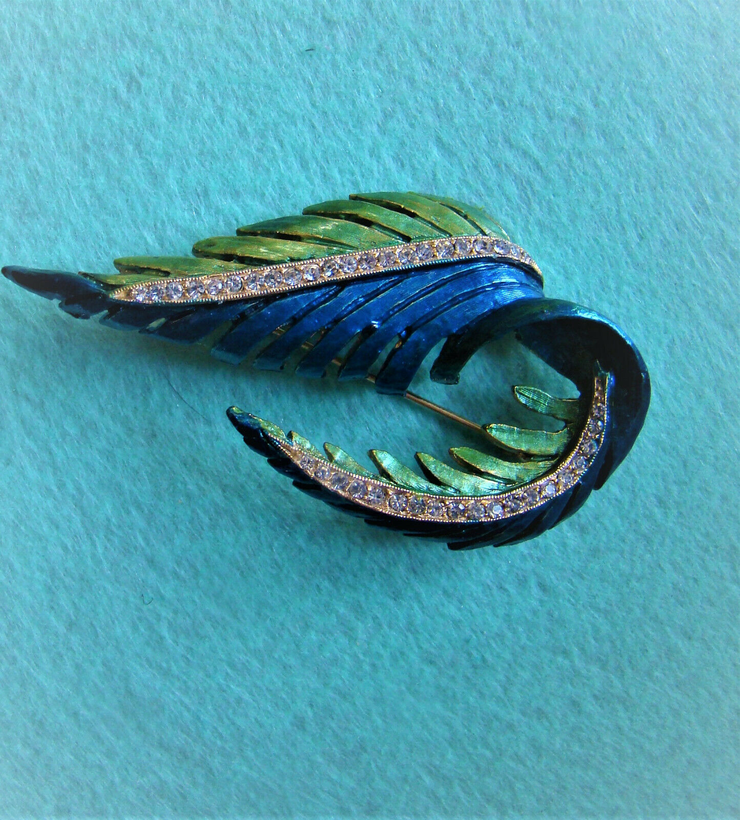 Rare Vintage Hattie Carnegie Signed Abstract Enamel Leaf Or Feather ...