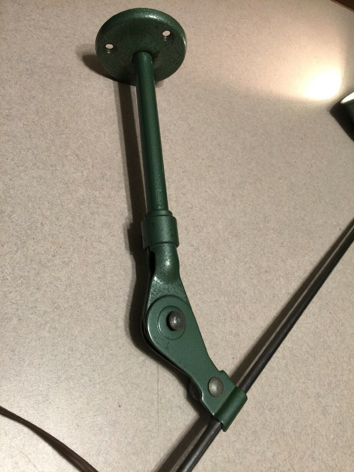 Vintage Articulating Industrial Machinist Workbench Green Lamp Light ...