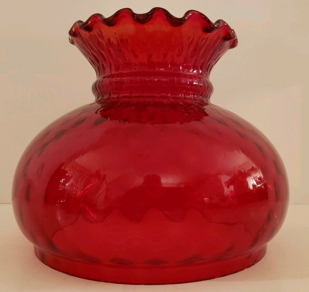 Antique Ruby Red Cranberry Glass Lamp Shade With 6 7/8 " Base Fitter ...