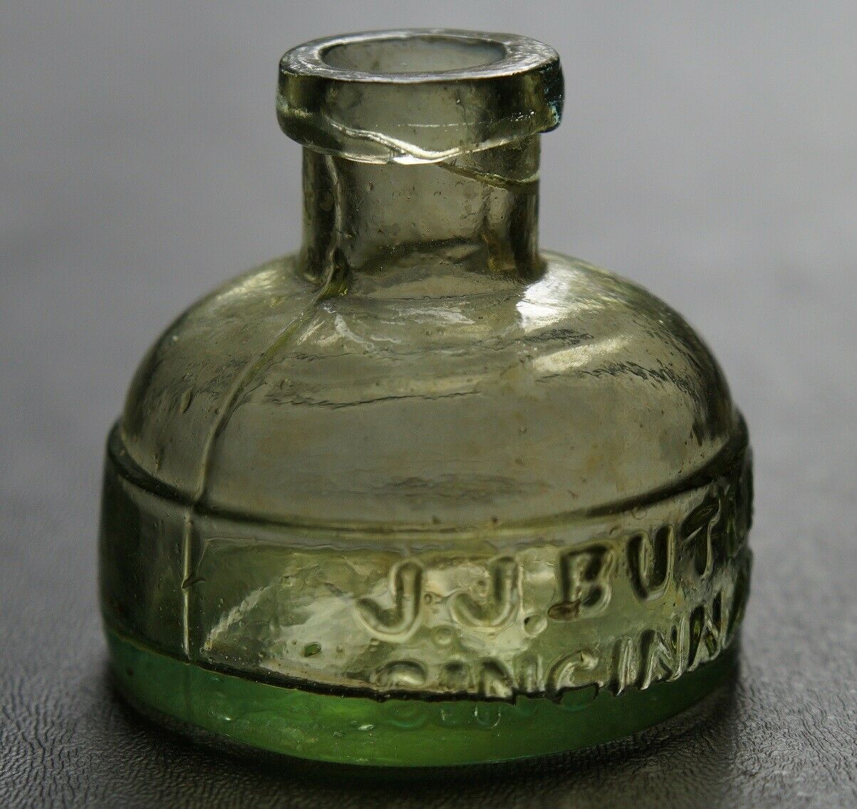 EARLY ANTIQUE HINGE MOLD APPLIED TOP BUTLER IGLOO INK BOTTLE CINCINNATI ...